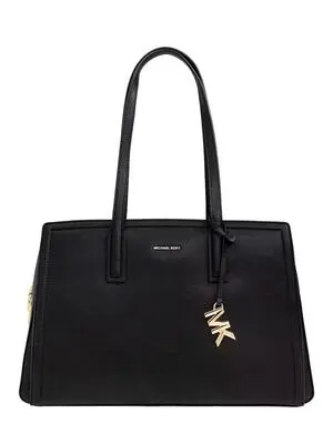 Michael Kors Logo Charm Shoulder Bag - Black