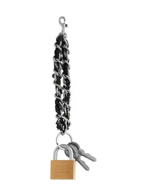 Balenciaga Shoelace Padlock Keyring - Black