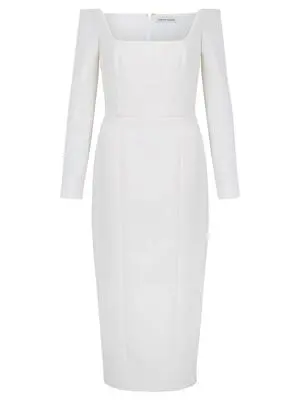 EMILIA WICKSTEAD Birch Textured Cloque Midi Dress - Ivory
