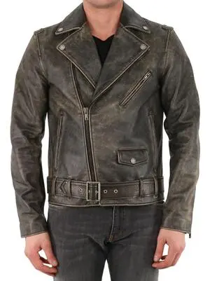 GOLDEN GOOSE Golden Goose Biker Leather Jacket Black