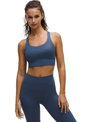 Lululemon Energy Longline Bra Medium Support, B-d Cups Blue Twill