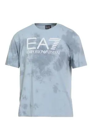 EA7 Man T-shirt Sage Green Size Xs Cotton Blue
