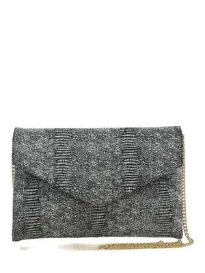 MODA LUXE Cara Genuine Leather Clutch - Black White