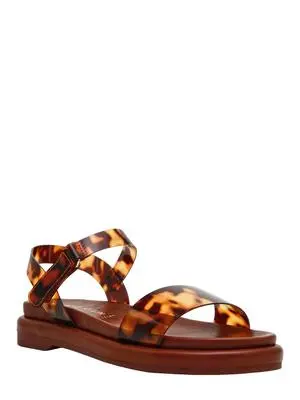 Anne Klein Elani Ankle Strap Sandals - Tortoise