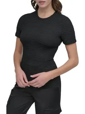Dkny DKNY Textured T-Shirt Black