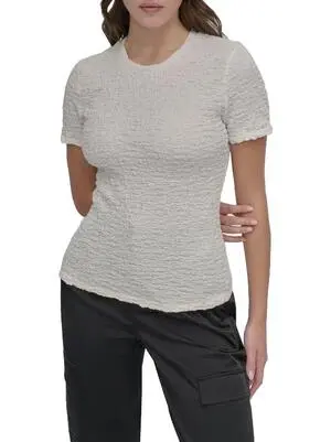 Dkny DKNY Textured T-Shirt White