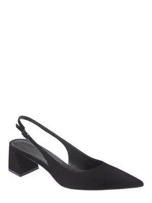 Steve Madden Steve Madden Robyn Pointed Toe Slingback Pumps Black Nubuck