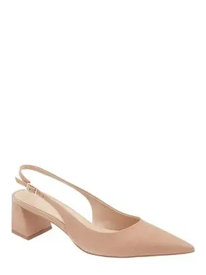 Steve Madden Robyn Pointed Toe Slingback Pumps - Tan Nubuck