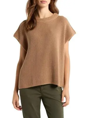 Frank & Eileen Montecito Cotton Sweater Vest - Camel