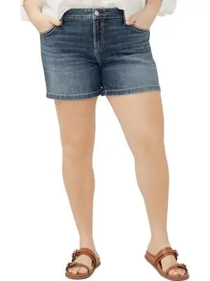 SILVER JEANS CO. Elyse Curvy Denim Shorts - Indigo