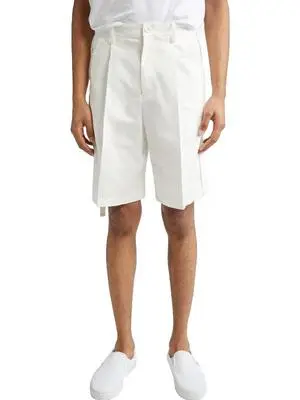 UNDERCOVERISM Pleat Front Bermuda Cargo Shorts - White