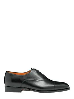 Santoni Leather Oxford Shoes - Black