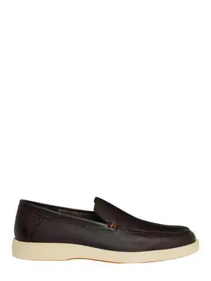 Santoni Leather Loafers - Brown