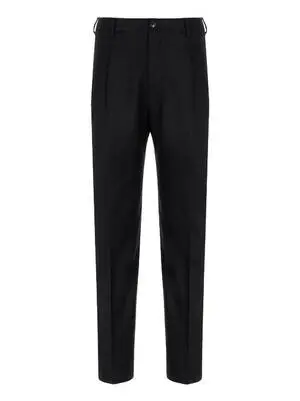 Giorgio Armani Slim-fit Virgin Wool And Cashmere Trousers - Black