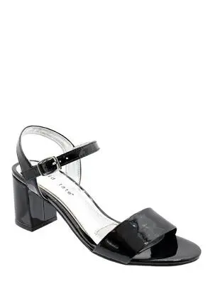 DAVID TATE Ageless Ankle Strap Sandal - Black Patent