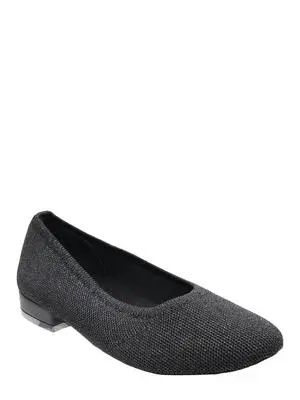DAVID TATE Runway Metallic Ballet Flat - Black Metallic