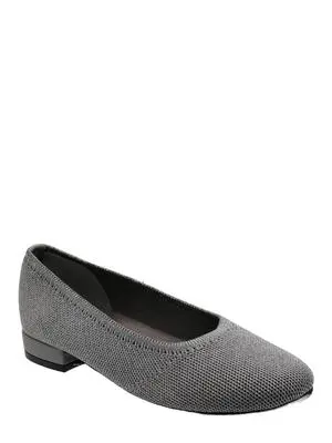 DAVID TATE Runway Metallic Ballet Flat - Gray Metallic