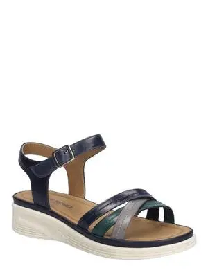 Josef Seibel Josef Seibel Sevran Ankle Strap Platform Wedge Sandal Darkblue