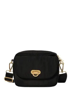 BAGGALLINI Coastal Flip Lock Camera Crossbody Bag Black W/ Gold Hardware