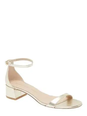 STUART WEITZMAN Nudist Block Heel Sandal - Light Gold