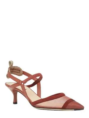 Fendi Colibrì Lite Slingback Pumps - Brown