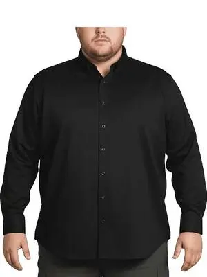 REGENT ROW Men’s Big And Tall Commuter Shirt, Long Sleeve Button Down, Tailored Fit, Spread Collar, Performance Fabric - Black