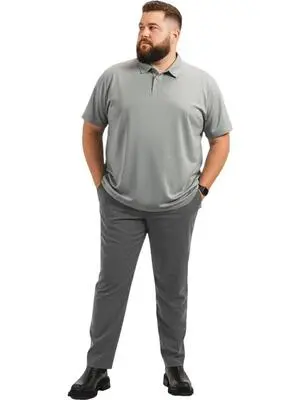 REGENT ROW Big And Tall Casual Commuter Tech Polo - Grey