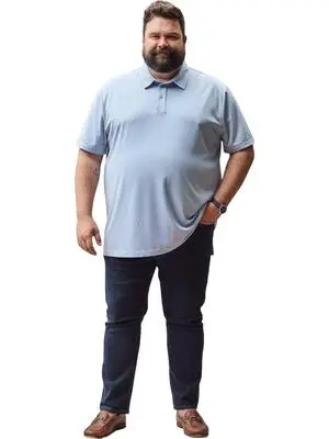 REGENT ROW Big And Tall Casual Commuter Tech Polo - Heather Blue