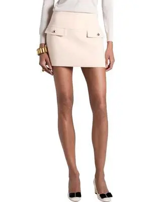 TOM FORD Compact Stretch Wool Mini Skirt - Almost Blush