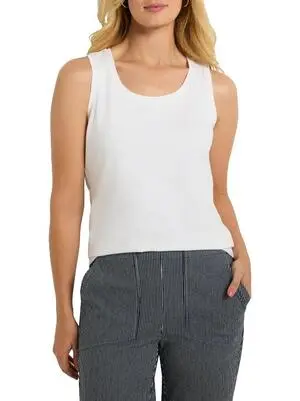 NIC+ZOE NIC+ZOE Perfect Stretch Cotton Knit Tank Paper White
