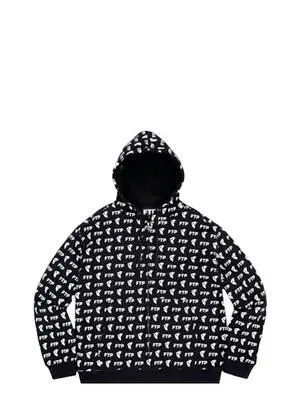 FTP X Famous All Over Logo Zip Hoodie - Black