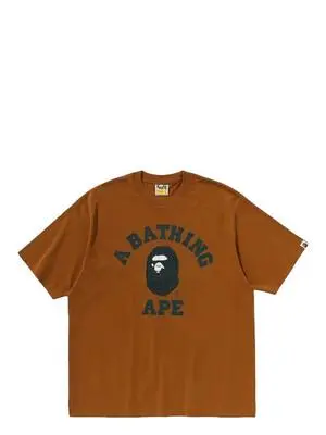 A BATHING APE Sta Houndstooth College Relaxed Fit Tee Shirt - Brown