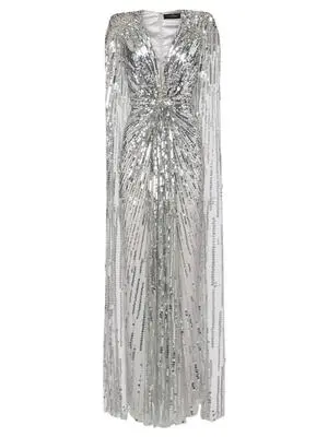 Jenny Packham Jenny Packham Gold Rush Sequined Cocktail Dress Silver