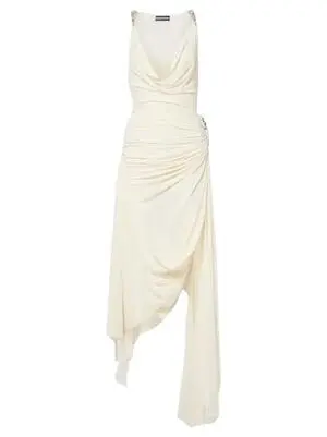 David Koma Embellished Draped Midi Dress - White