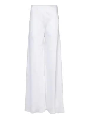 NORMA KAMALI Norma Kamali High-Rise Satin Straight Pants
