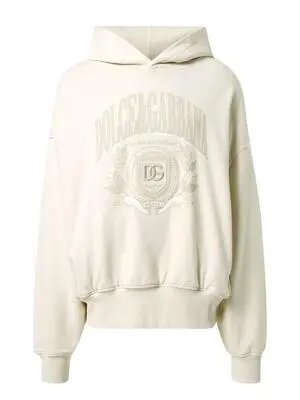 Dolce & Gabbana Embroidered Cotton Jersey Hoodie - Neutrals