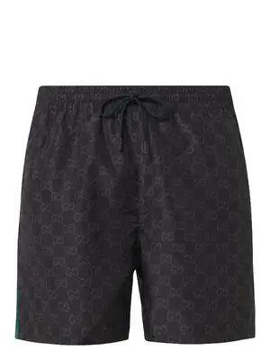 Gucci Web Stripe Gg Swim Trunks - Black