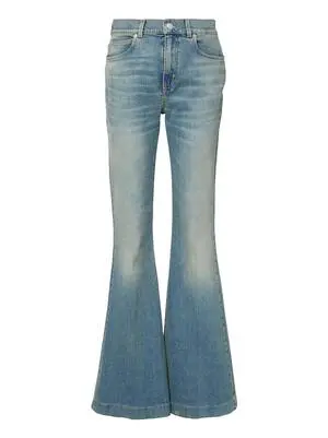 Alexander McQueen Faded Flared Jeans - Blue