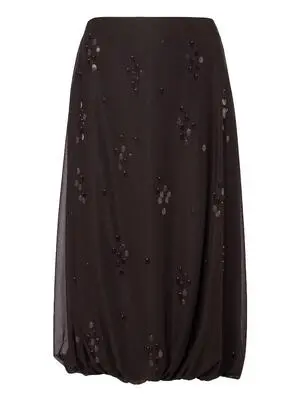 XU ZHI Embellished Midi Skirt - Brown