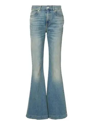 Alexander McQueen Faded Flared Jeans - Blue