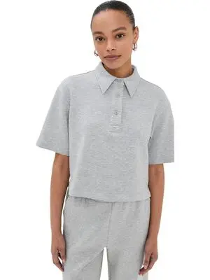 LE BOP Josephine Polo Top - Heather Grey