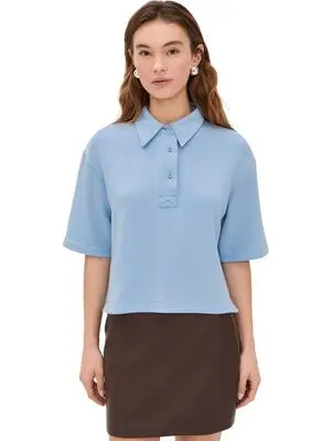 LE BOP Josephine Polo Top - Chambray Blue