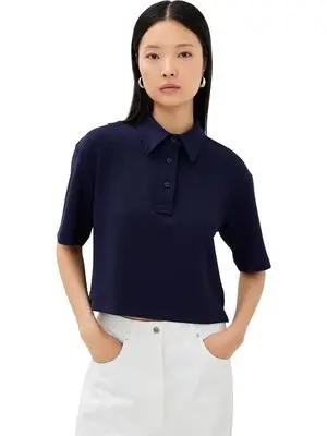 LE BOP Josephine Polo Top - Navy