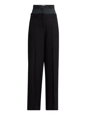 Erdem Double Waistband Wide-leg Trousers - Black
