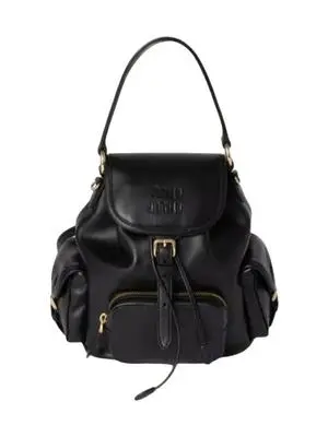 Miu Miu Leather Backpack - Black