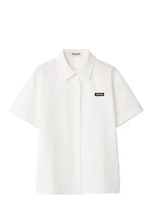 Miu Miu Slubbed Poplin Shirt - White