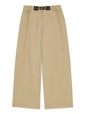 Maje Straight-leg Cotton Trousers - Bruns