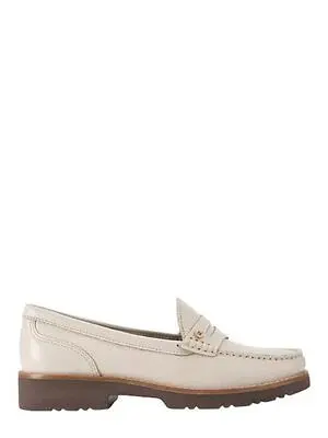 Carvela Alba Cut-out Strap Leather Loafers - Bone