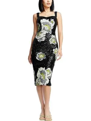 Dress The Population Nicole Sequined Dress - Black Multi