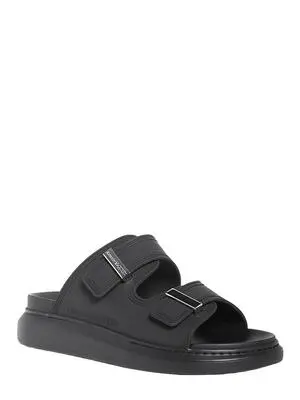 Alexander McQueen Rubber Slide Sandals With Buckle Detail - Black Multi